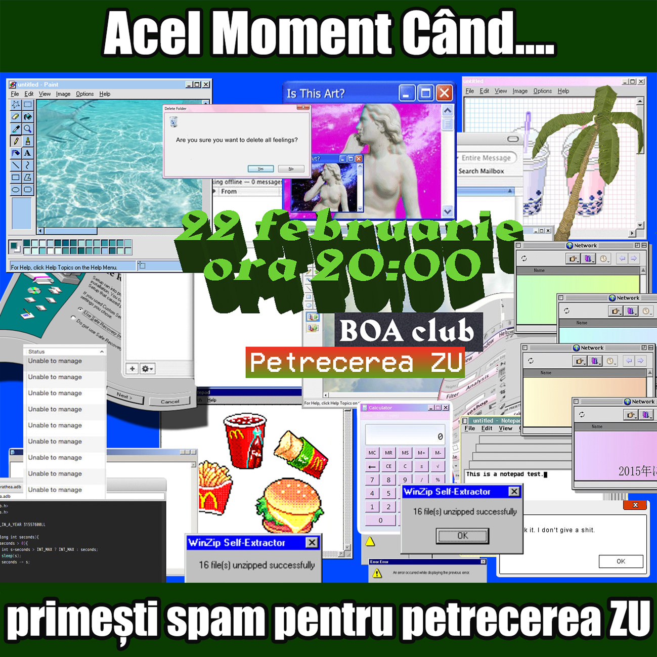 Marele Party ZU identitate și comunicare eveniment | Romanian Design Week